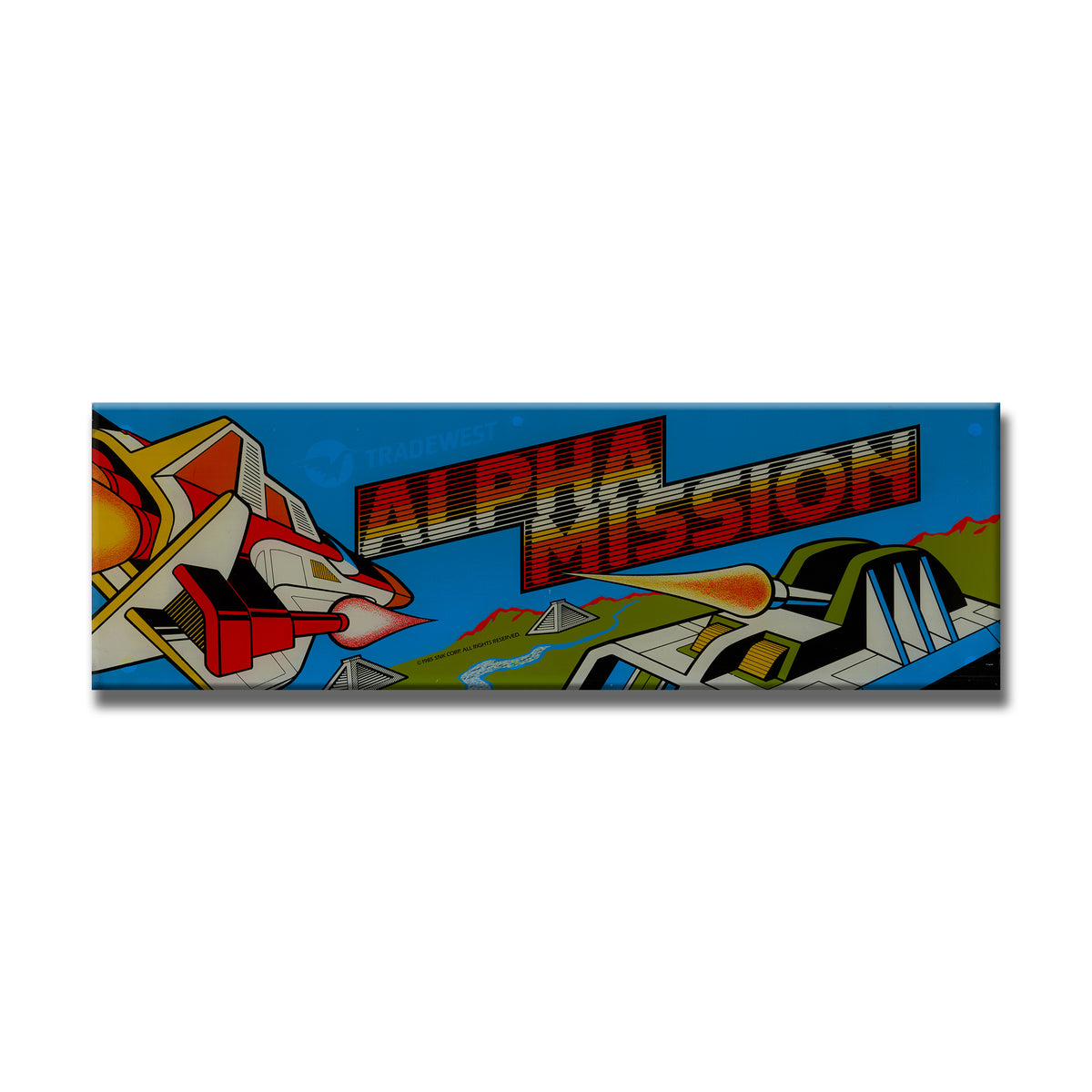 Alpha Mission Arcade Backlit Marquee Insert 26" x 8" – Vertex Decals