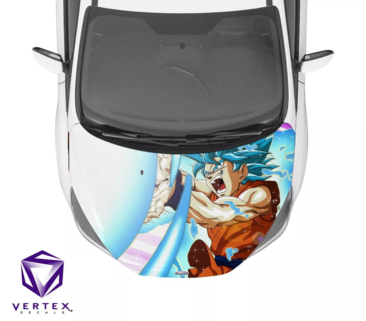 Goku Super Saiyan Blue Kamehameha Anime Hood Wrap 65" X 50" – Vertex Decals