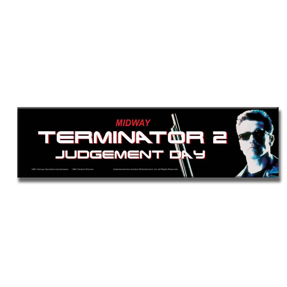 Terminator 2 Arcade Backlit Marquee Insert 26" x 8" – Vertex Decals