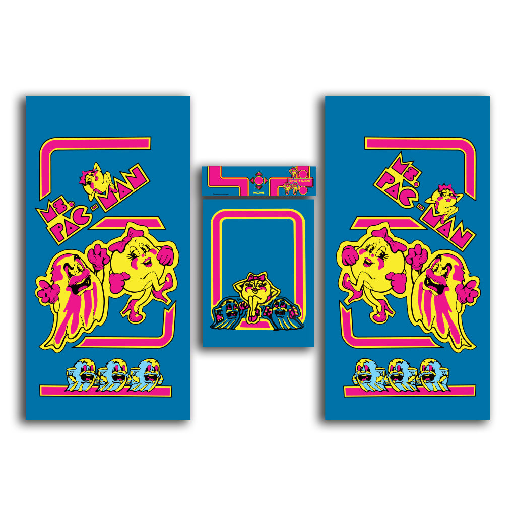 Ms. Pac Man Full Side Art, Kickplate, CPO – Vertex Decals