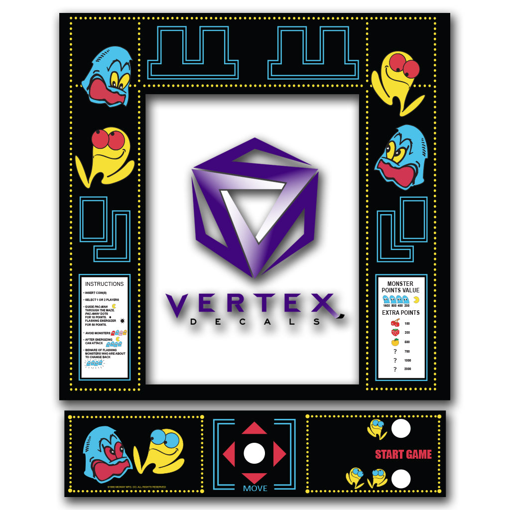 Pac Man Cabinet Bezel with CPO – Vertex Decals